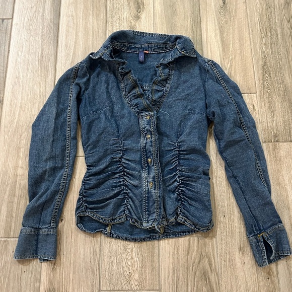 Pilcro | Tops | Pilcro Anthropolgie Blue Denim Shirt | Poshmark